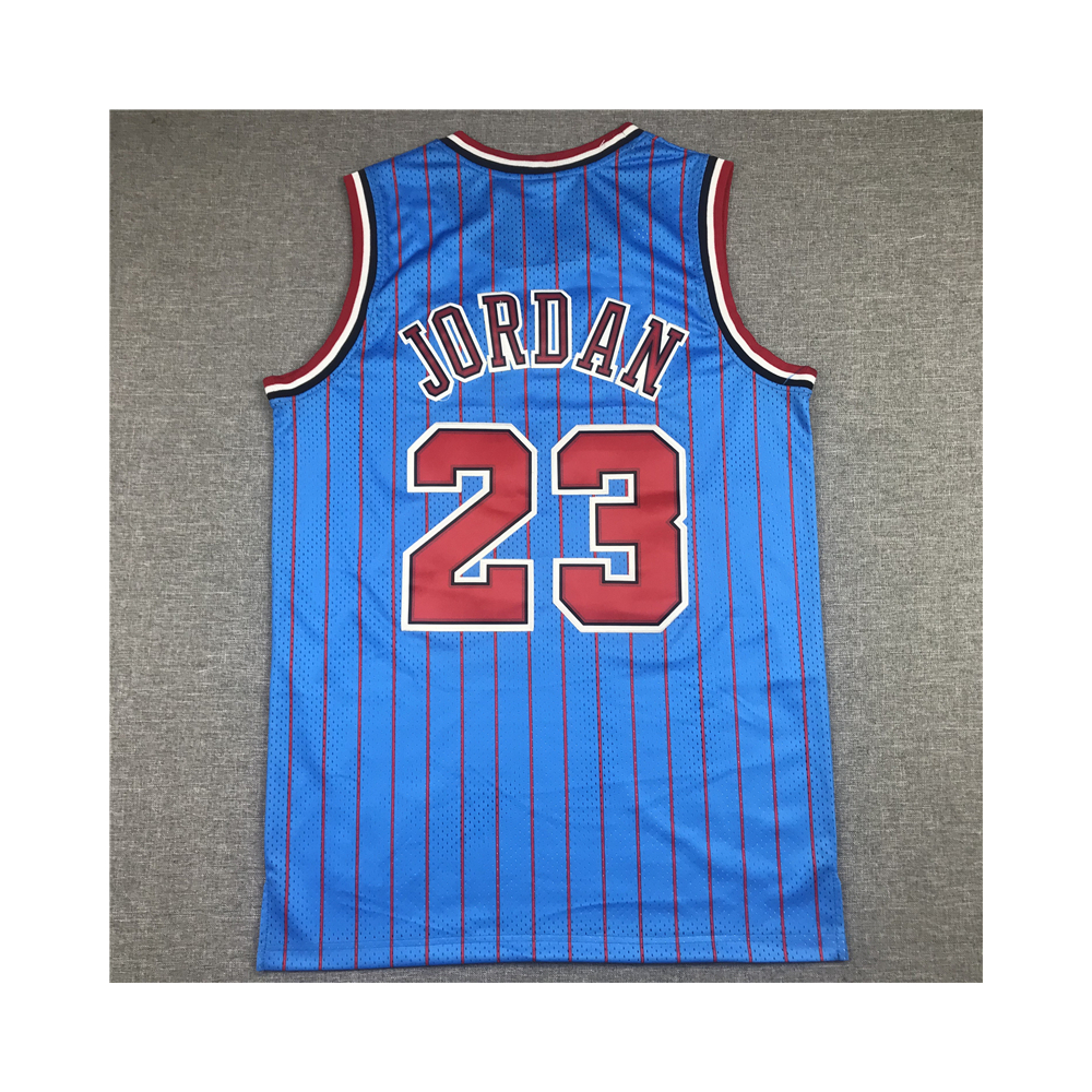 Chicago Bulls Michael JORDAN kék striped Chicago Bulls vintage mez NBA ...
