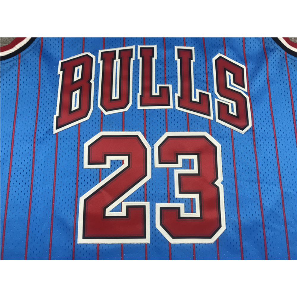 Chicago Bulls Michael JORDAN kék striped Chicago Bulls vintage mez NBA ...
