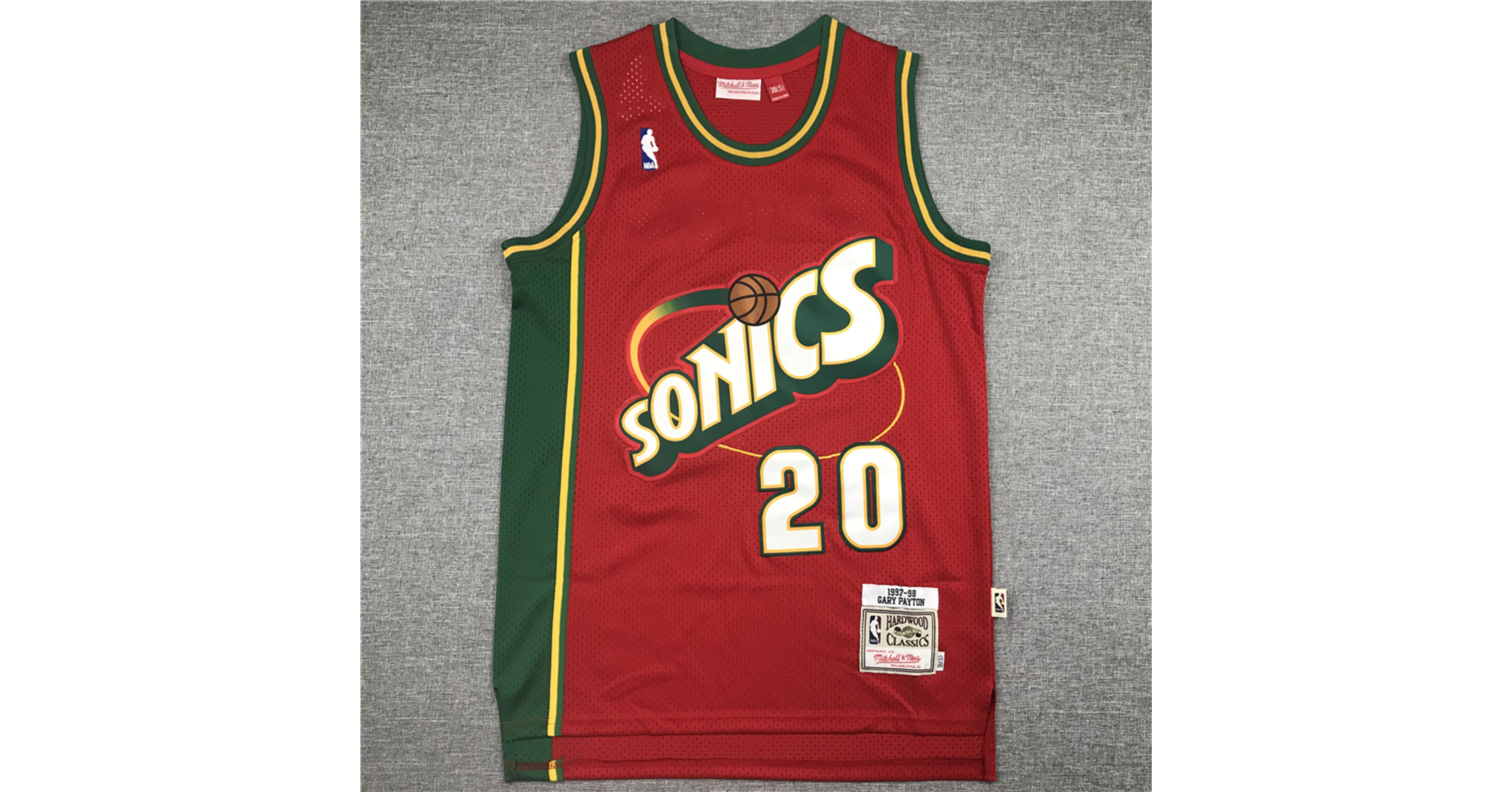 Seattle SuperSonics Gary PAYTON Red Seattle Supersonics retro mez NBA ...